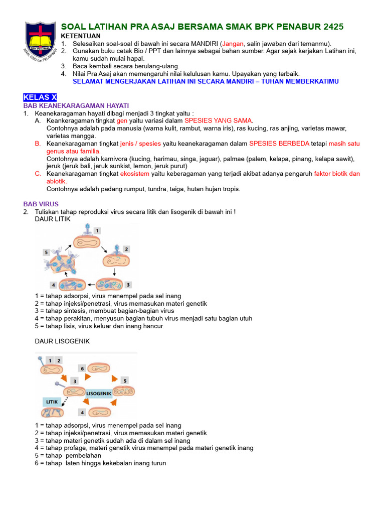 Kunci Jawaban Soal Latihan Pra Asaj Bersama Penabur 2025-Final Edit 250201 193824 | PDF