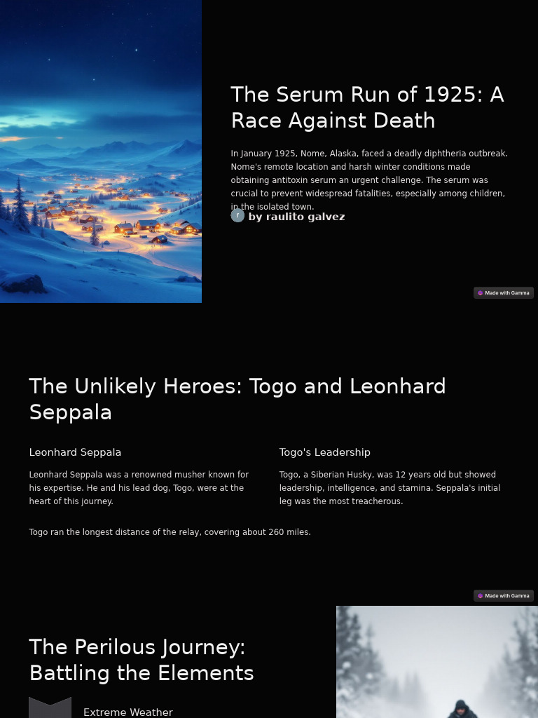The Serum Run of 1925 A Race Against Death | PDF | Dog Sledding | Sledding