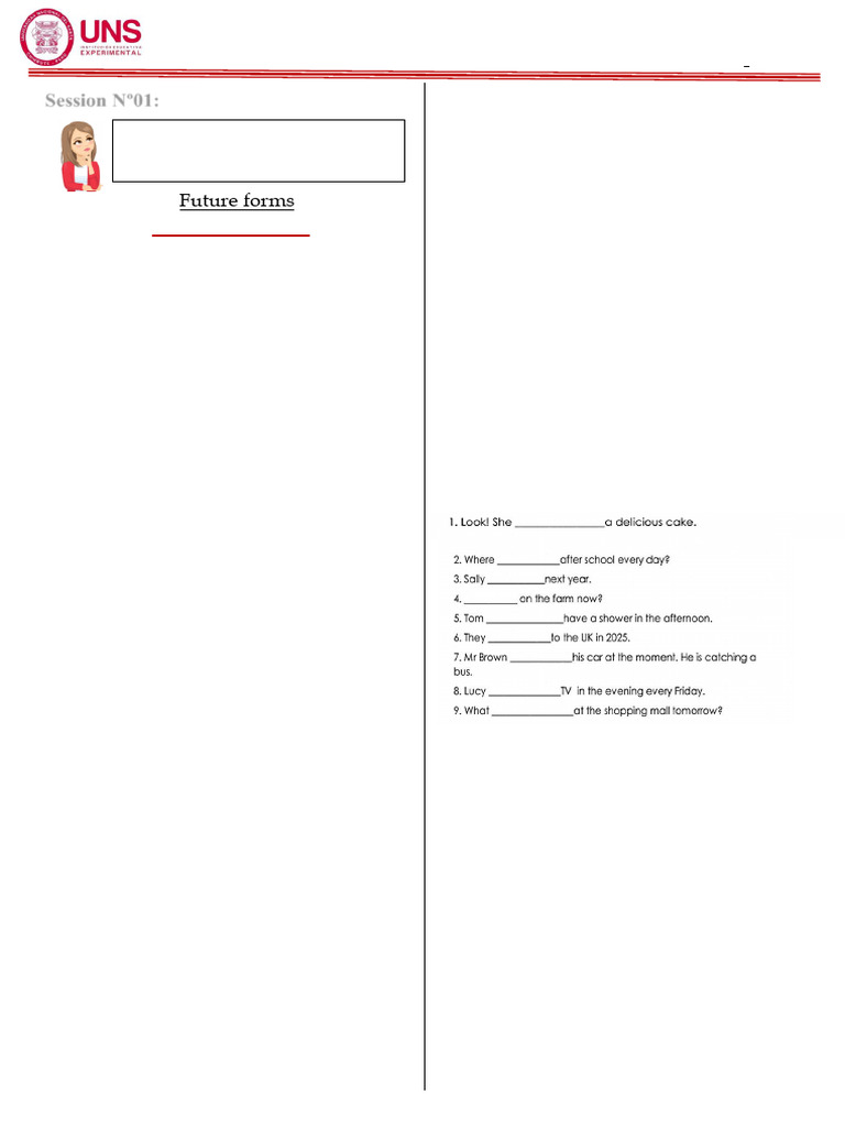 5° - MÓDULO - UNIDAD 03 - 01 - Future Forms - Present Simple - Present ...