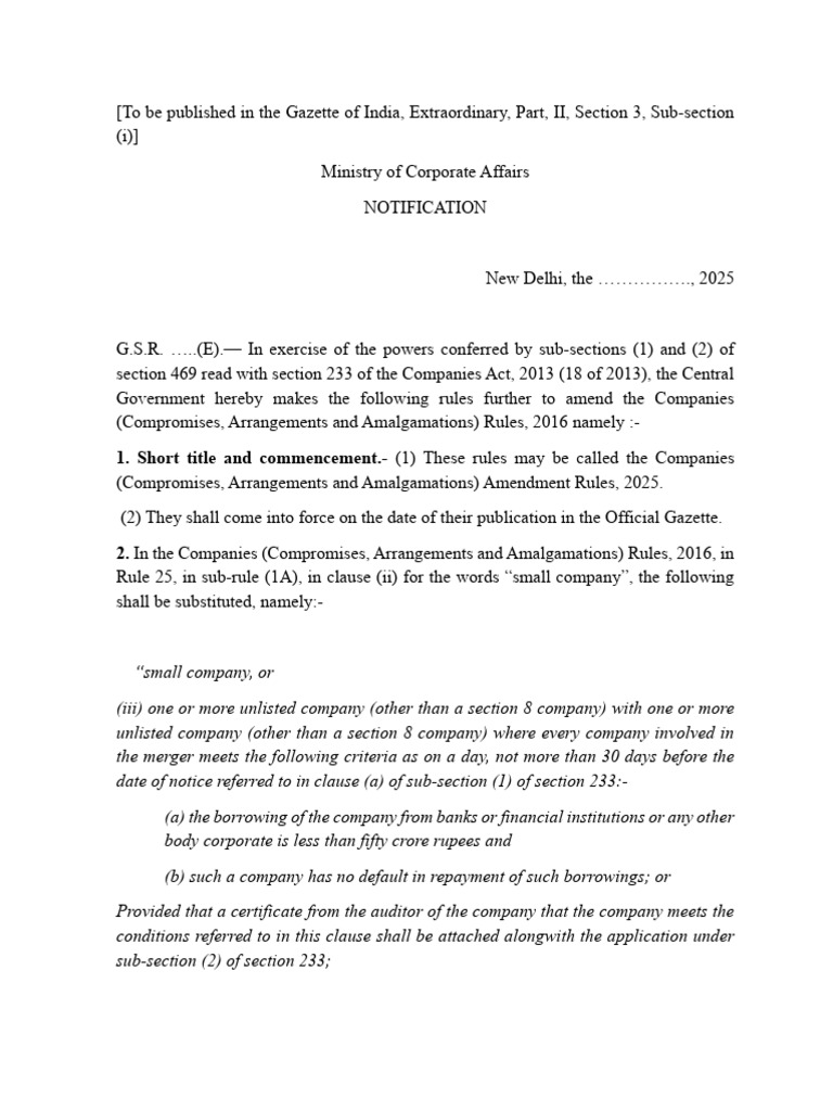 MCA - Public Notice - Merger and Amalgamations | PDF | Justice | Crime ...
