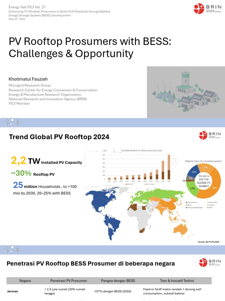 Brin Energy Talk - PV Prosumer BESS - Chanllenge & Opportunity - May2025 | PDF