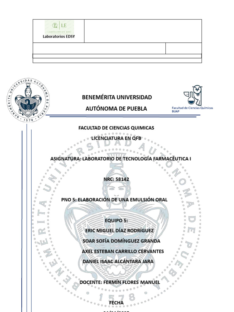 PNO 5 - Emulsión | PDF | Emulsión | Fase (materia)