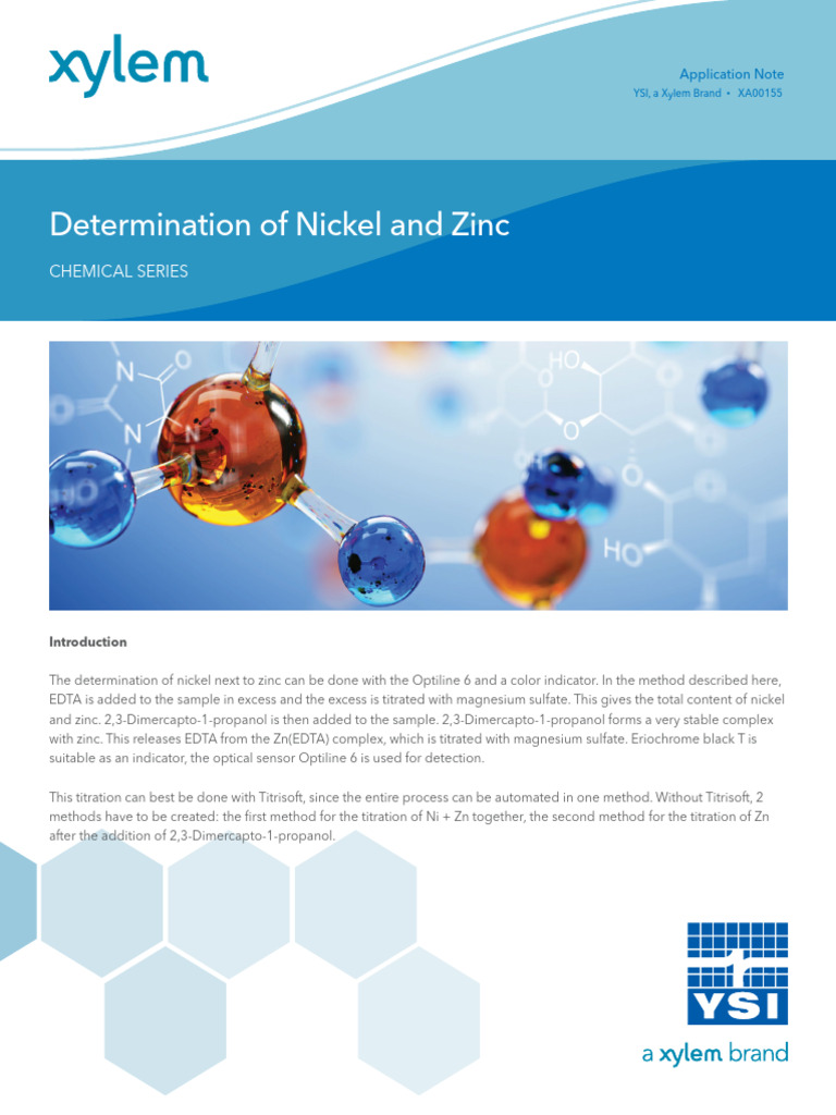 Nickel and Zinc Titration Method | PDF | Titration | Chemistry