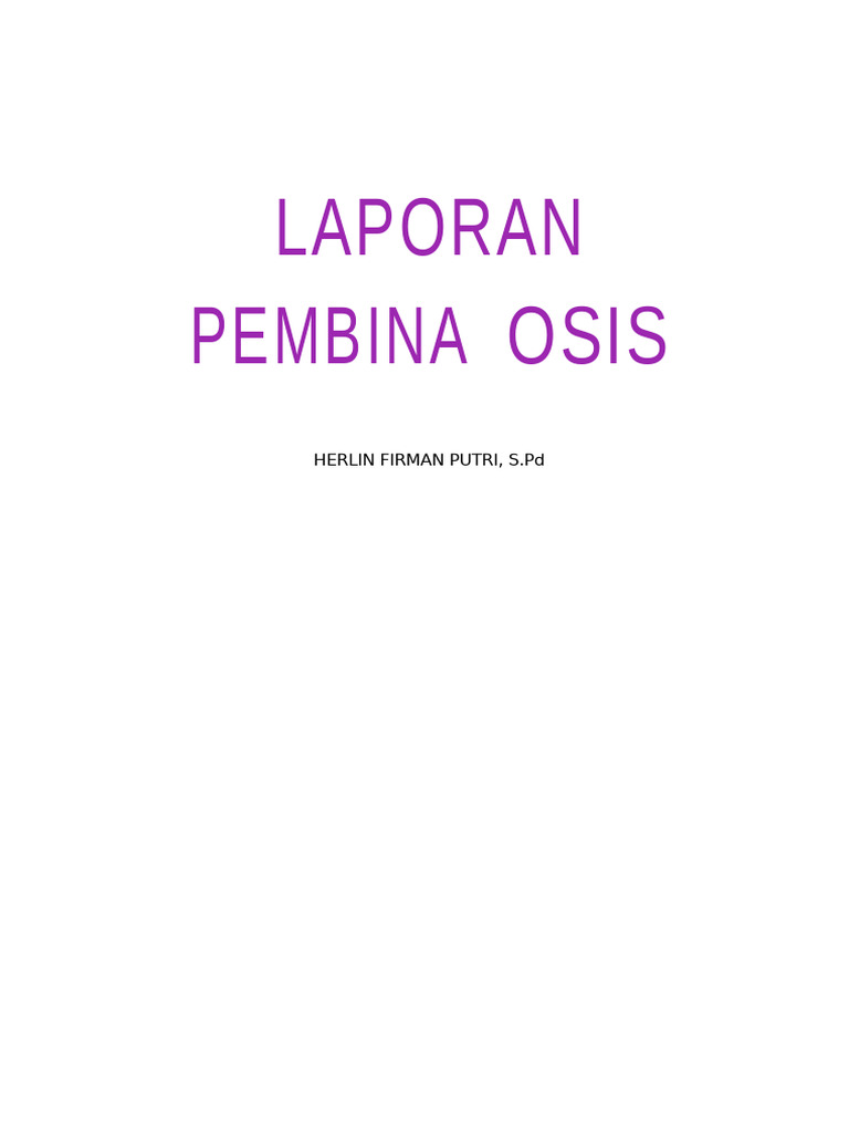 Laporan Pembina OSIS Herlin | PDF