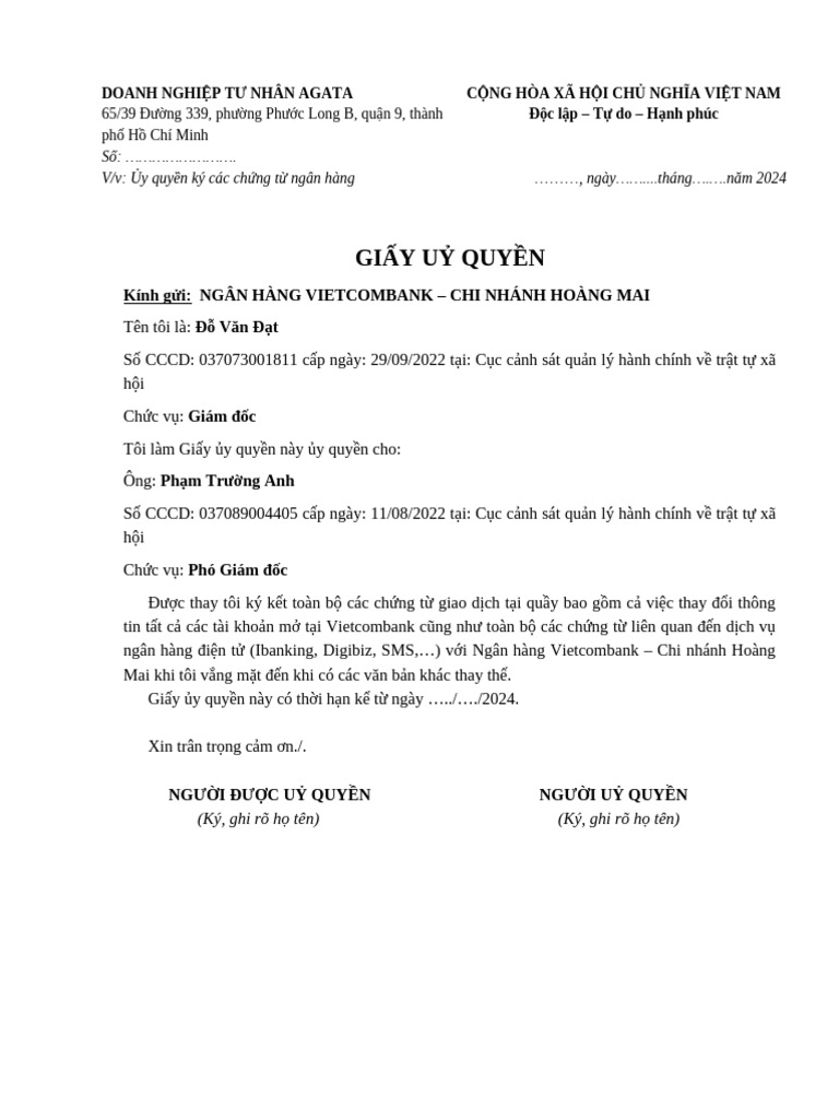 Giay Uy Quyen Agata | PDF