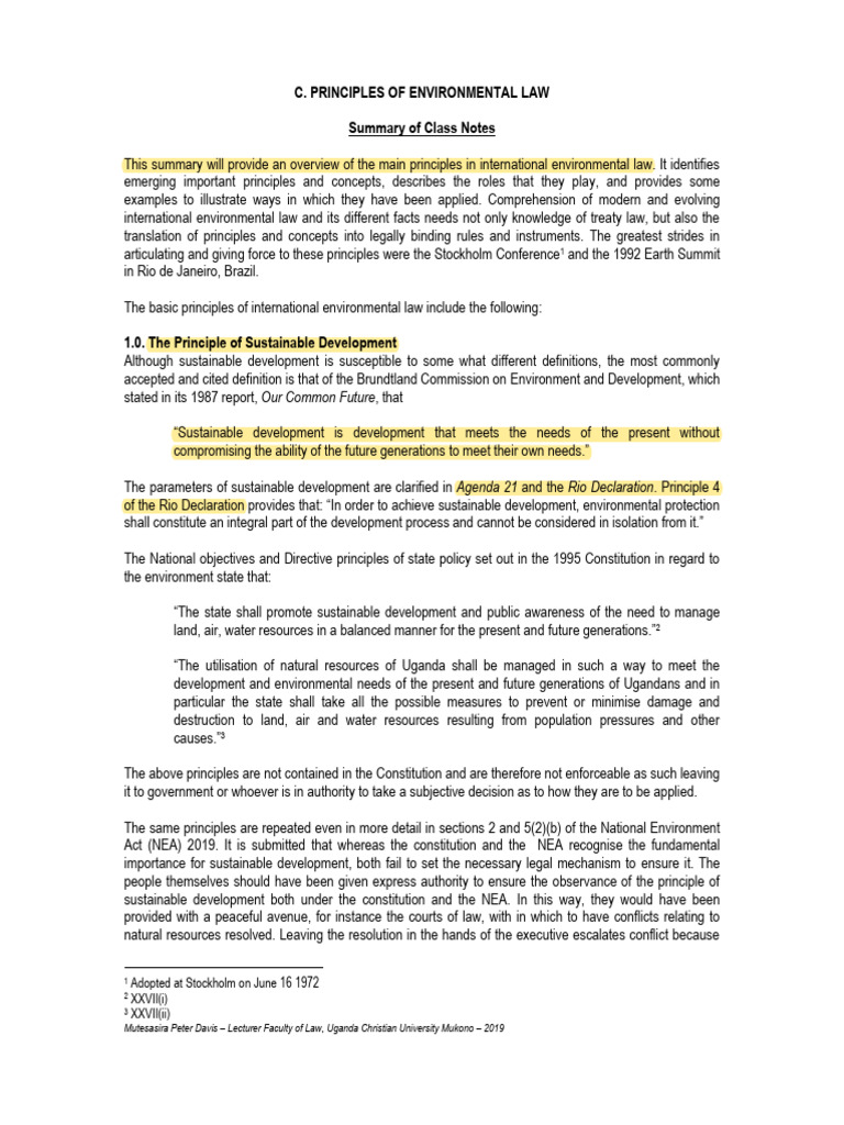 Principles of International Environmental Law | PDF | Sustainability ...