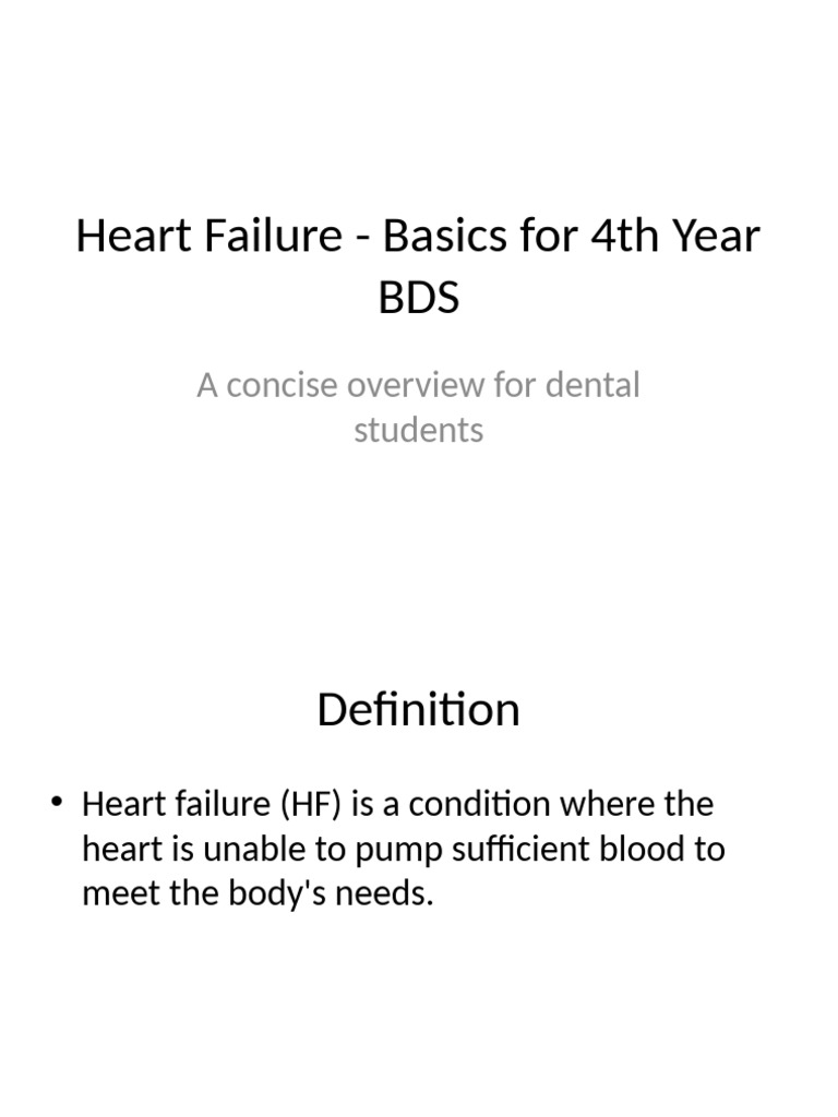 Heart Failure Basics BDS | PDF