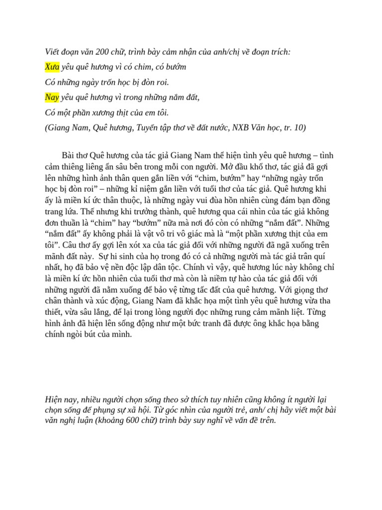 Luyện viết NLVH và NLXH | PDF