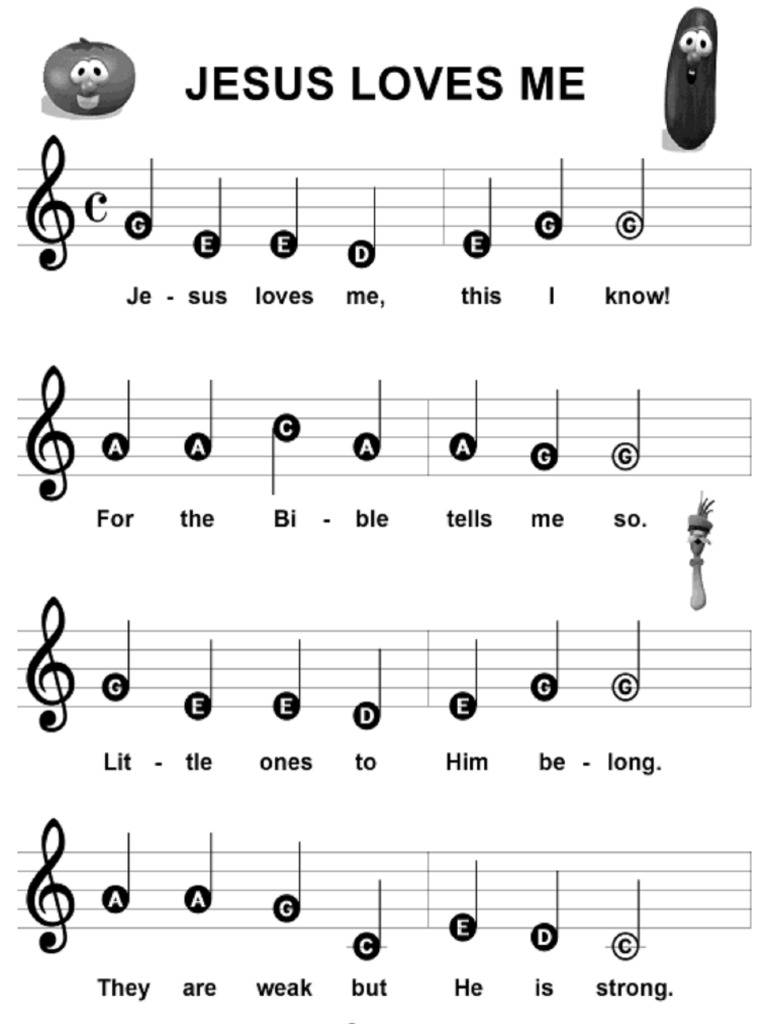Jesus Loves Me Sheet Music - Note Names | PDF