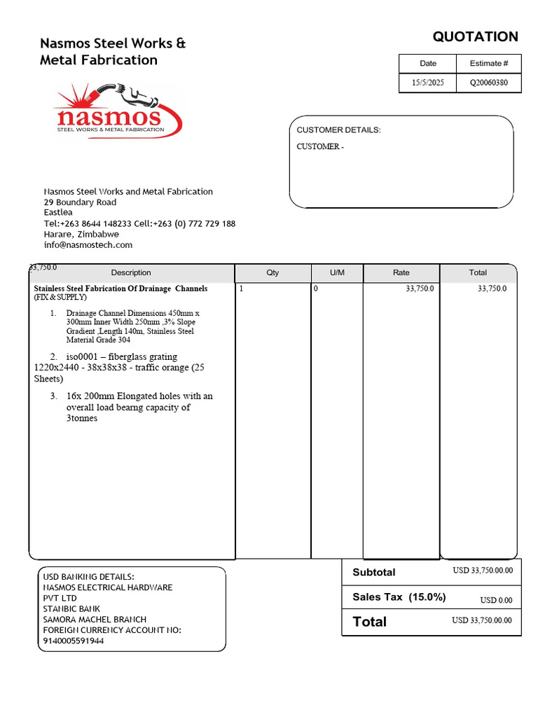 Q20060380 Steel Drainage Channel Aq | PDF