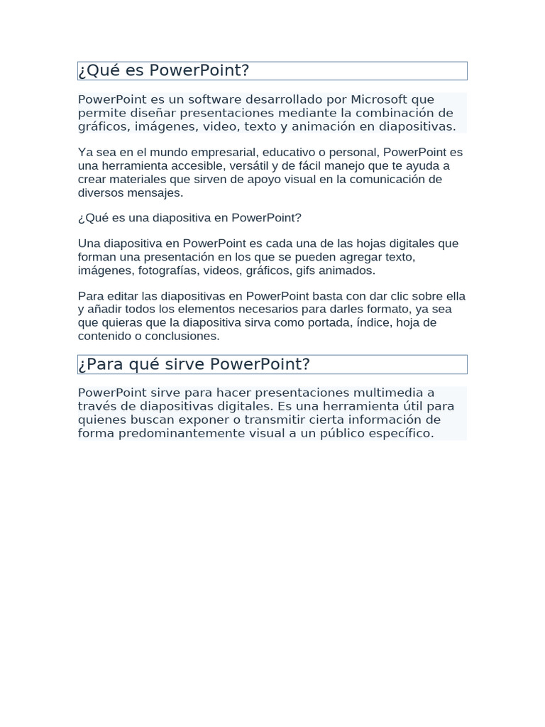 Qué Es PowerPoint | PDF | Microsoft PowerPoint | Multimedia