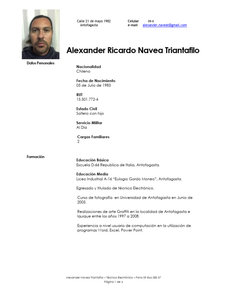 Currículum de Alexander Navea Triantafilo | PDF