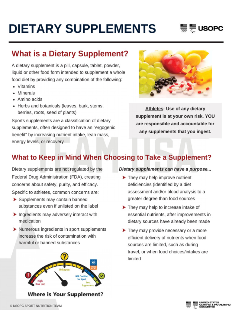 Dietary Supplement Fact Sheet 2020 | PDF | Dietary Supplements | Nutrition