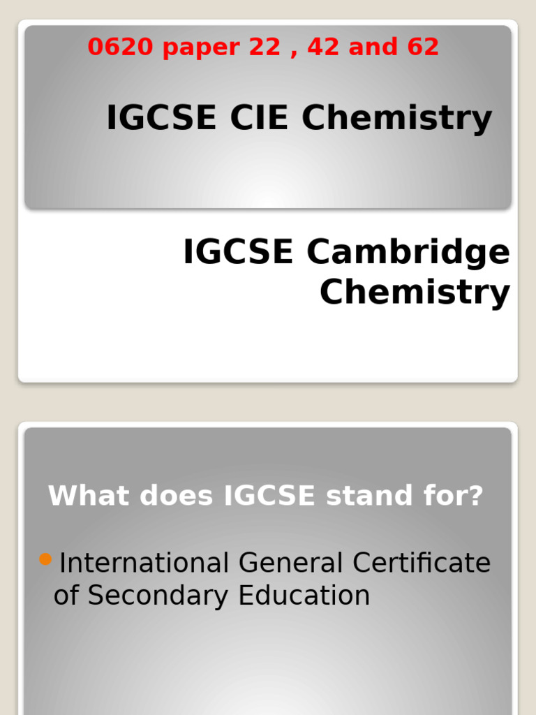 IGCSE Cambridge Chemisty 2026 | PDF