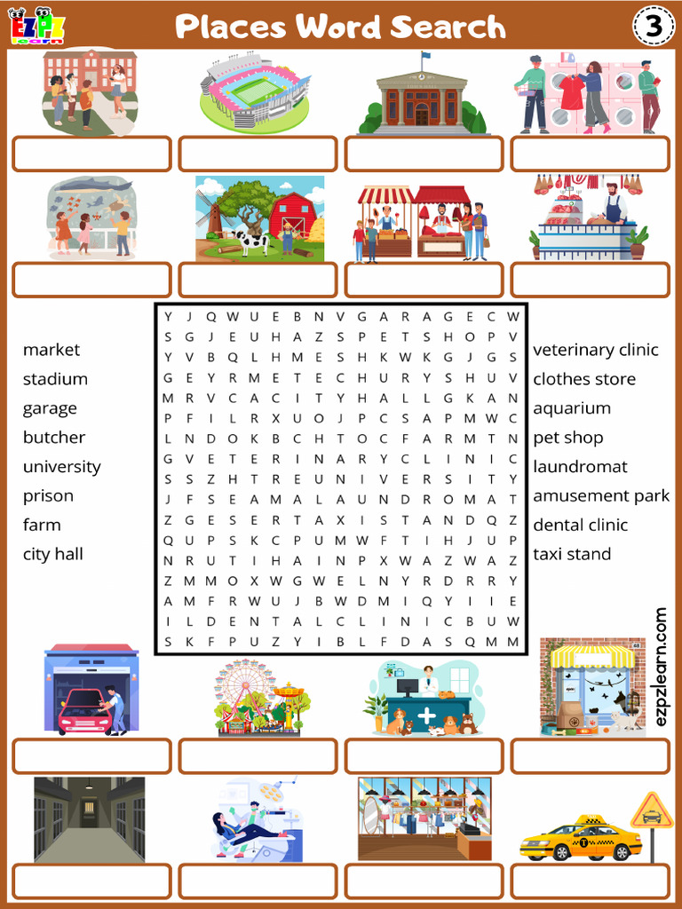 3 Places Word Search 3 | PDF