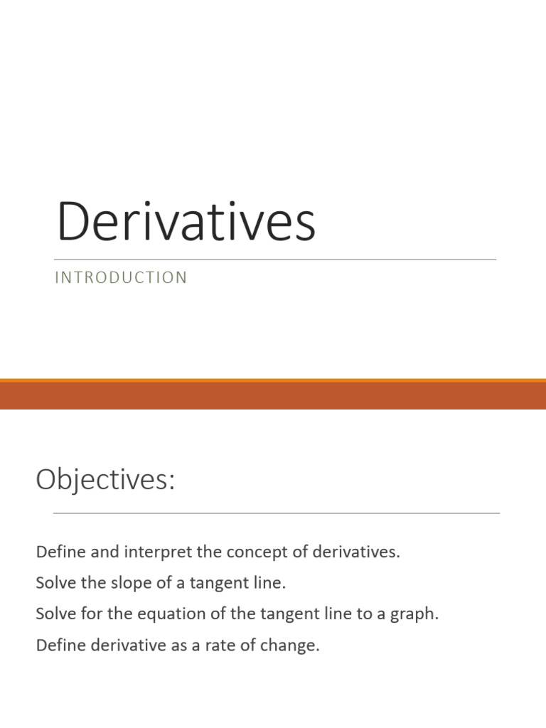 LECTURE 6 - Introduction To Derivative | PDF | Derivative | Tangent
