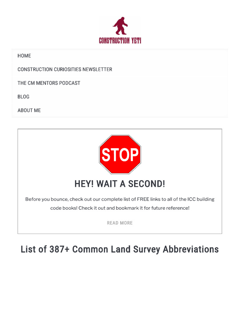 List of Common Land Survey Abbreviations | PDF