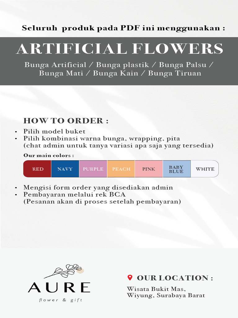 Katalog Bunga Palsu (Artificial) | PDF
