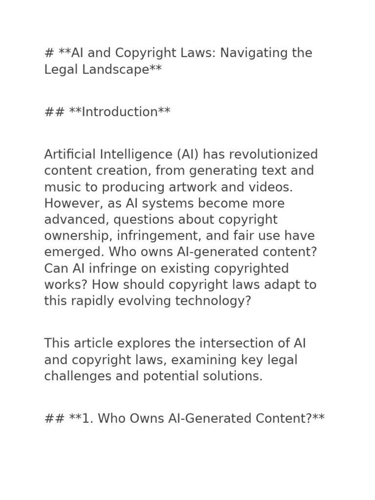 Ai and Intellectual Property | PDF | Copyright | Artificial Intelligence