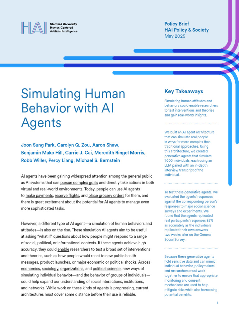 Generative Agents for Human Behavior Simulation | PDF | Artificial ...