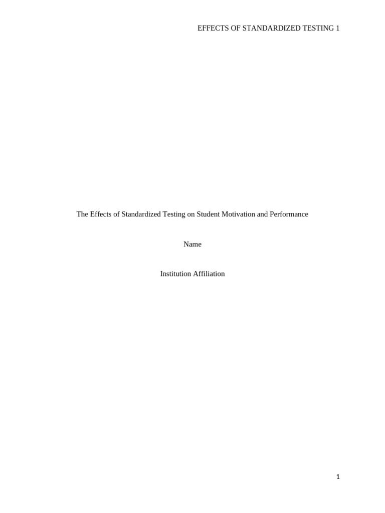 Impact of Standardized Testing on Students | PDF | Standardized Tests ...