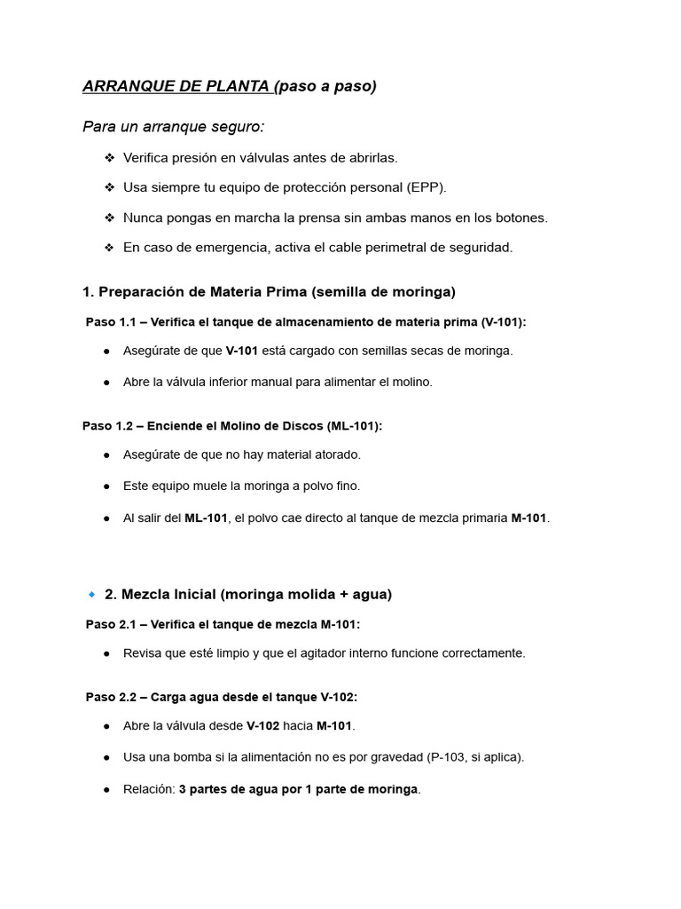 Arranque de Planta Ing de Proyectos | PDF | Líquidos | Bomba