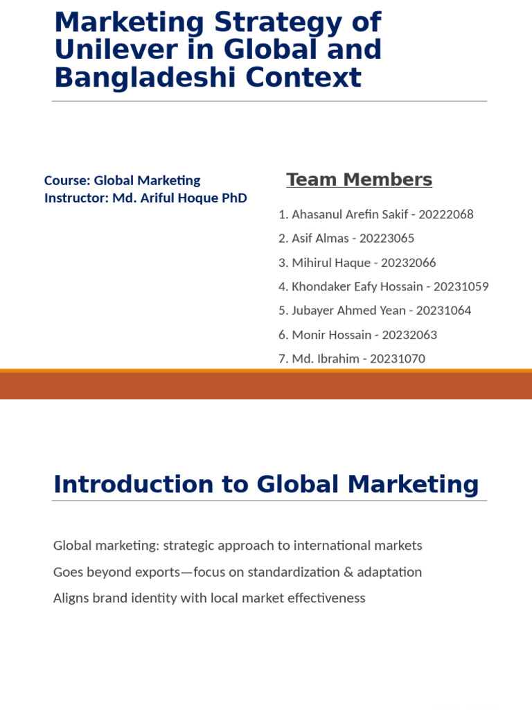 Unilever Term Paper Presentation | PDF