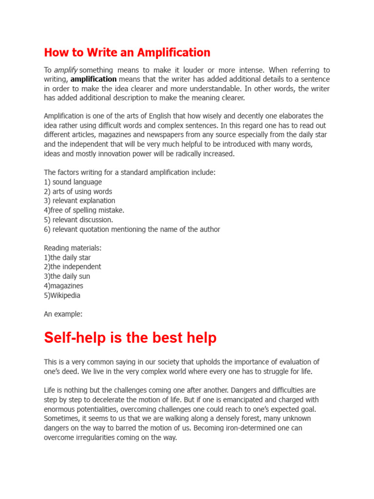 How To Write An Amplification | PDF
