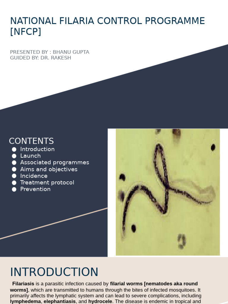National Filaria Control Programme. | PDF | Medical Specialties ...