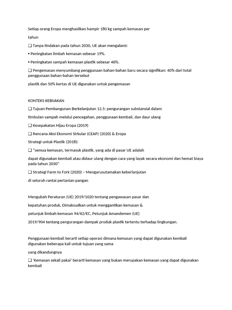 regulasi packaging EU | PDF