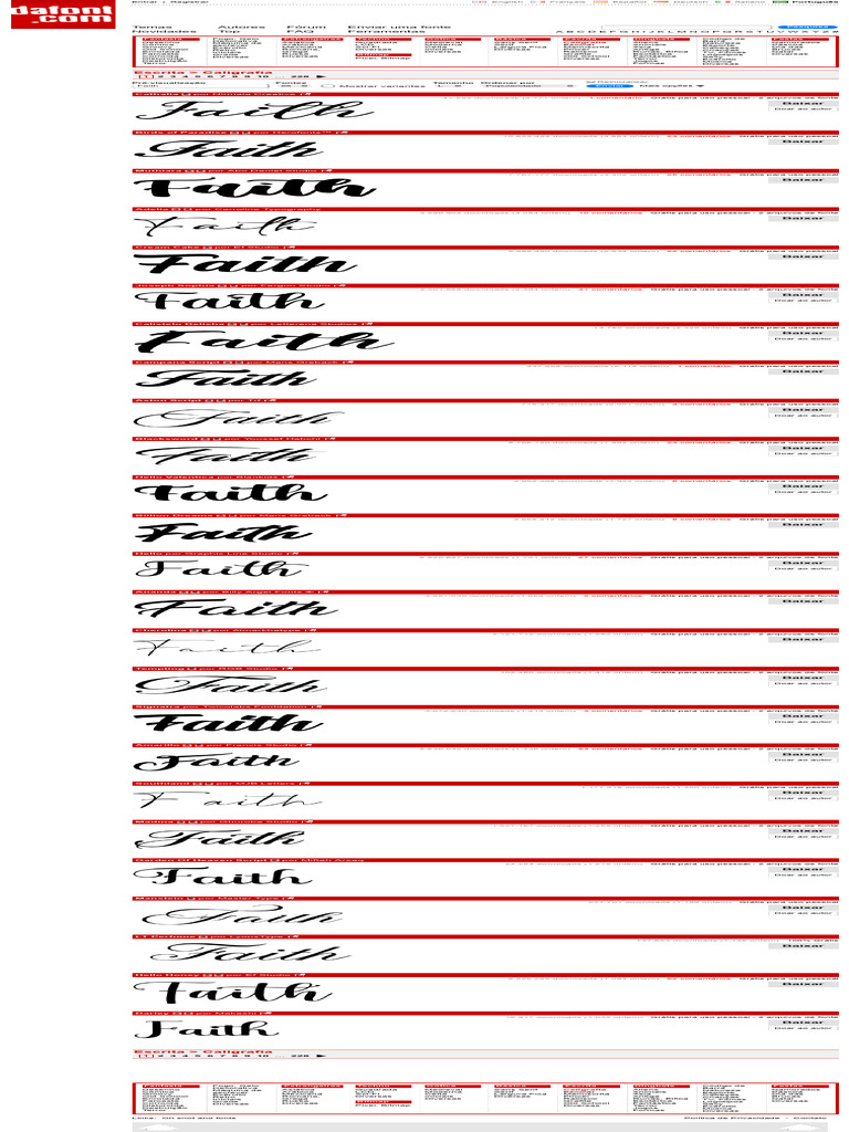 Escrita Caligrafia Dafont - Com 4 | PDF