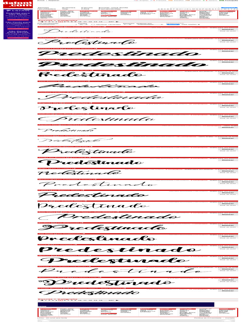 Escrita Caligrafia Dafont - Com 3 | PDF