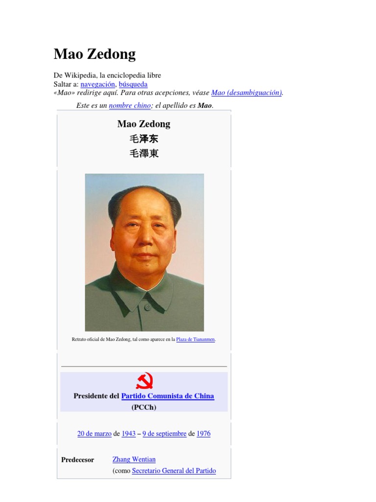Mao Zedong | PDF | Mao Zedong | Partido Comunista de China