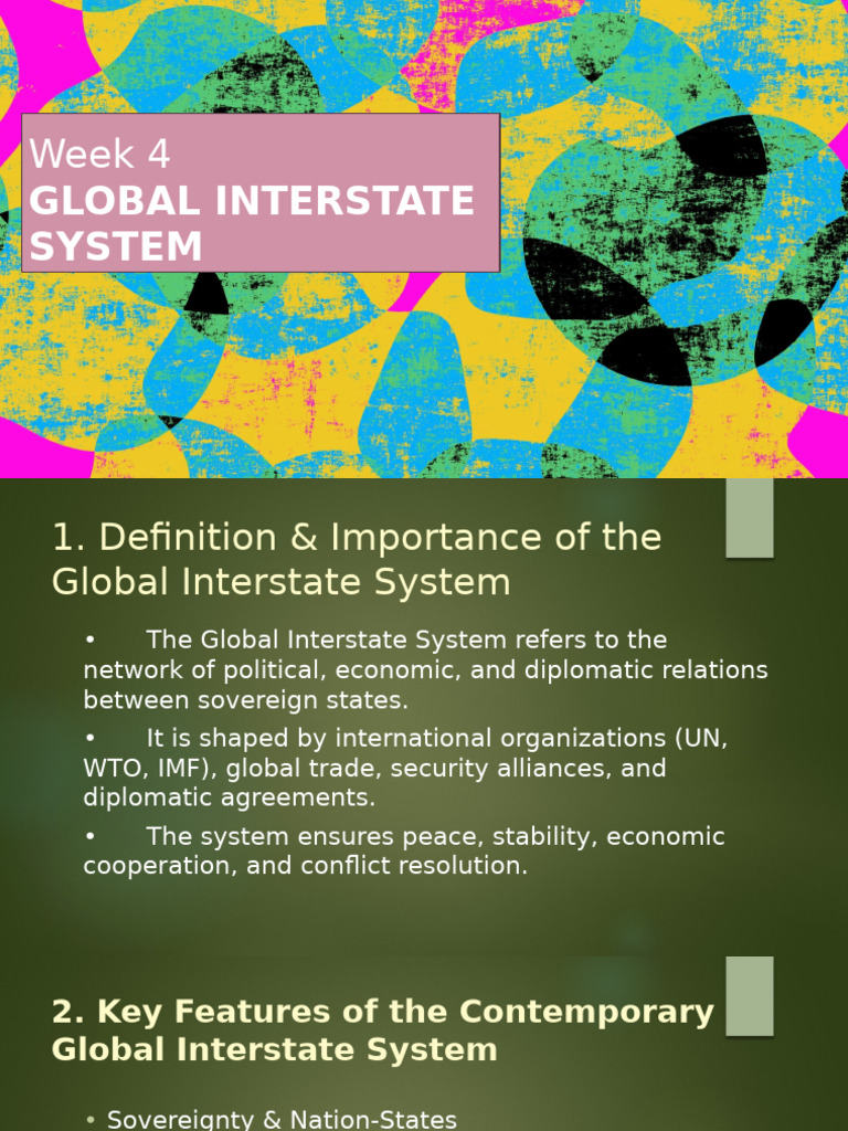 Week 4 Global Interstate System | PDF | Sovereignty | Diplomacy