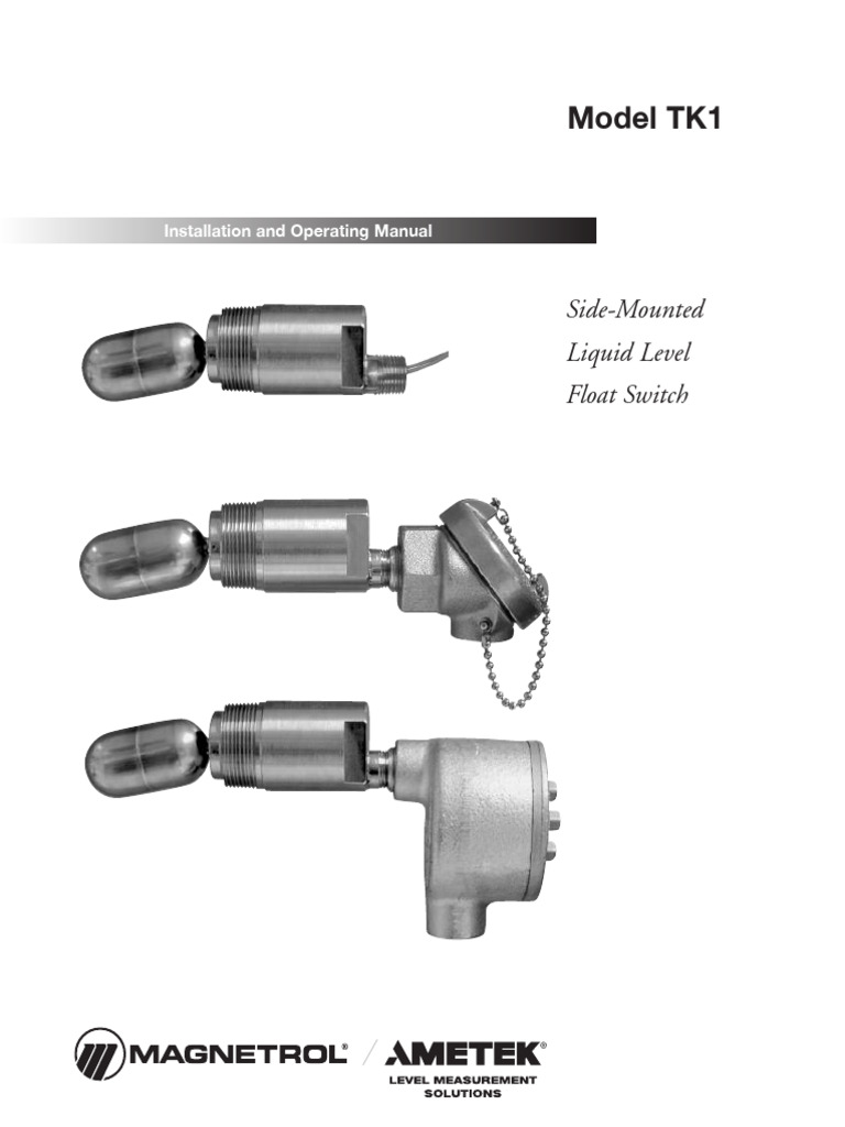 44-608 Model tk1 Liquid Level Float Switch Io | PDF | Switch | Relay