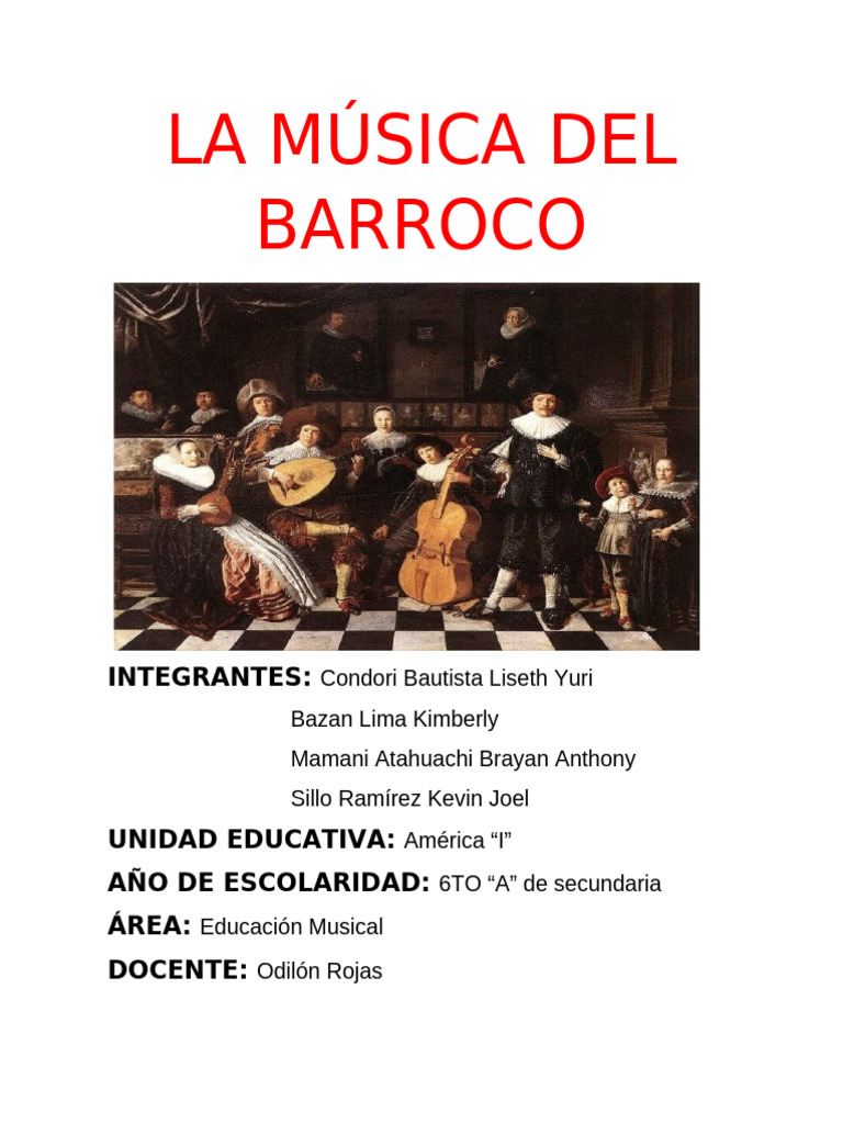 La Música Del Barroco | PDF | Musica barroca | Orquestas