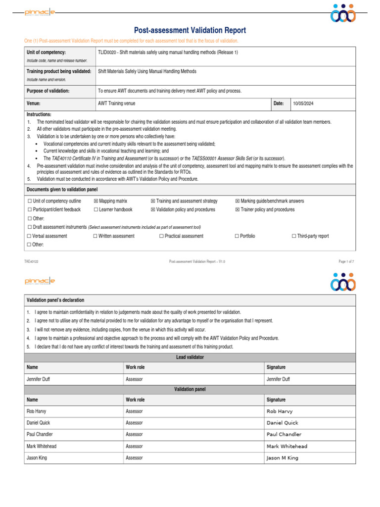Task 15 Post Assessment Validation Report Unit 2 Jason King | PDF ...