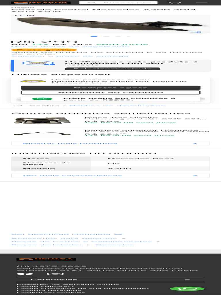 Console Central Mercedes A200 2014 2015 2016 2 | PDF