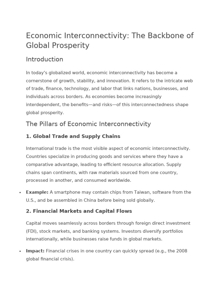 Economic Interconnectivity The Backbone of Global Prosperity | PDF ...