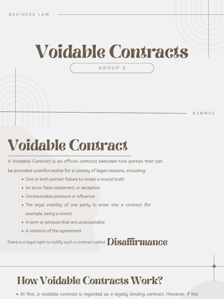 Understanding Voidable Contracts | PDF | Annulment | Common Law