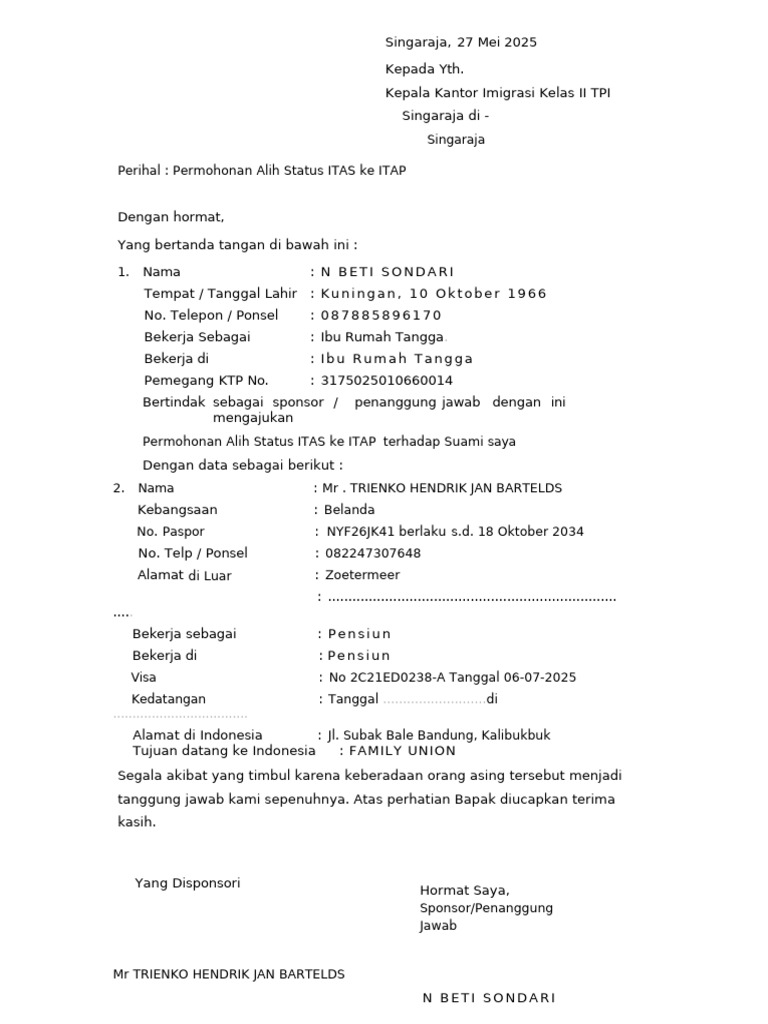 Surat Permohonan [Pdf Fillable Form] | PDF