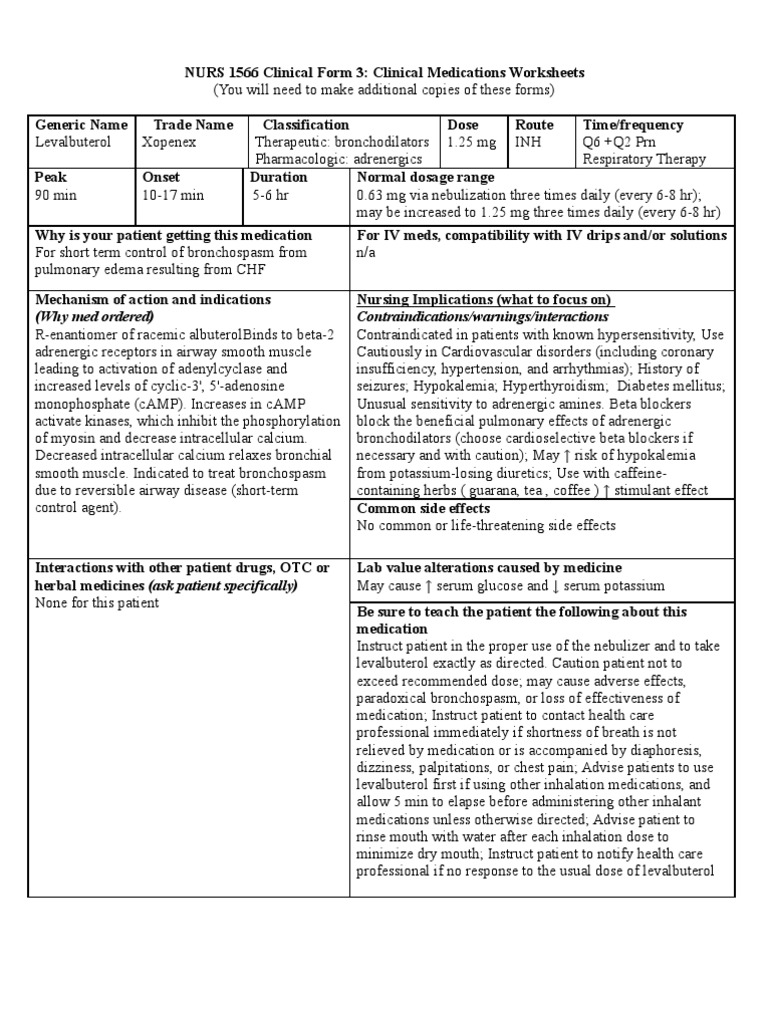Xopenex (Levalbuterol) | PDF | Drugs | Clinical Medicine