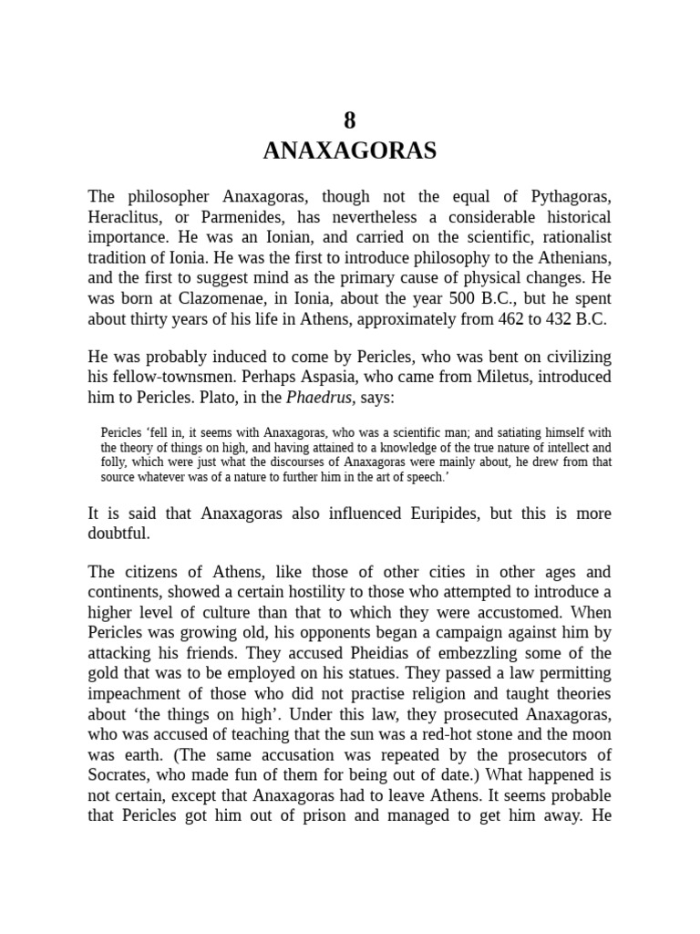 8 Anaxagoras | PDF | Ancient Greek Philosophy