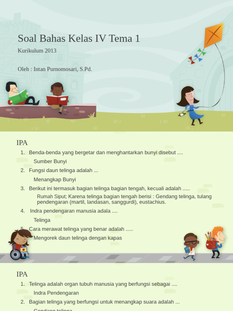 Soal Bahas Kelas IV Tema 1 Subtema 2 | PDF