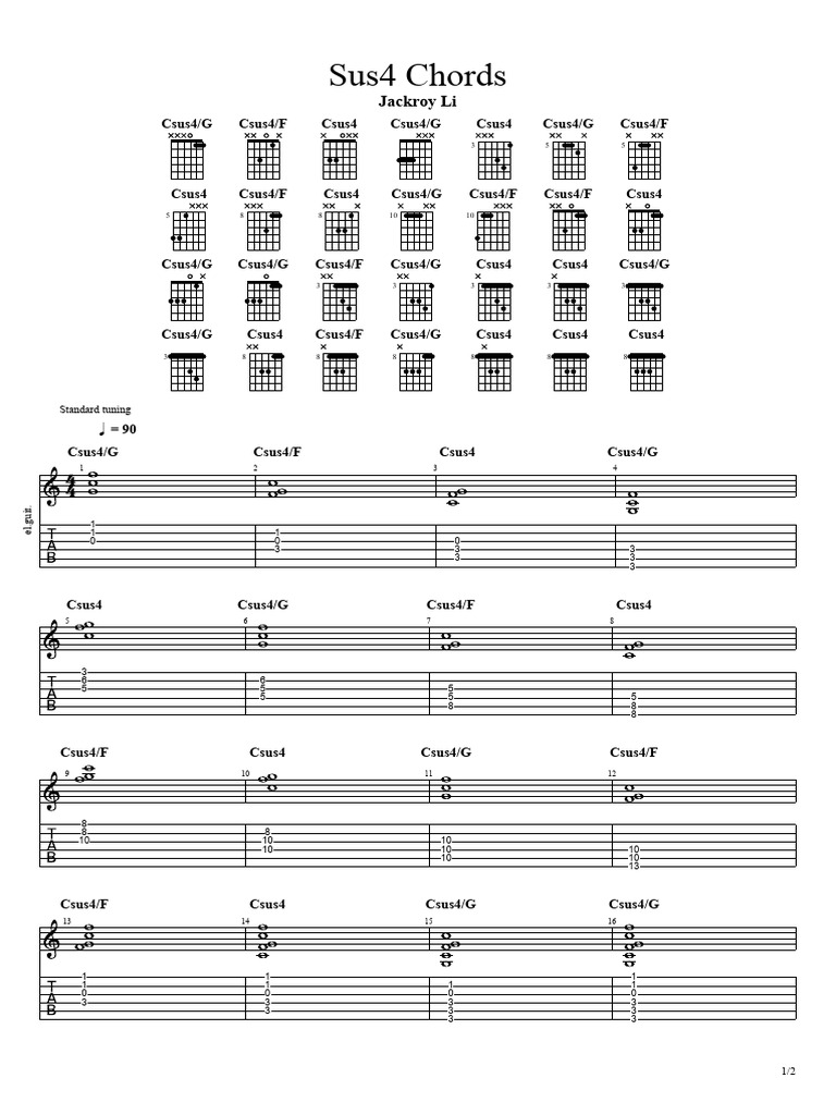 Sus4 Chords | PDF
