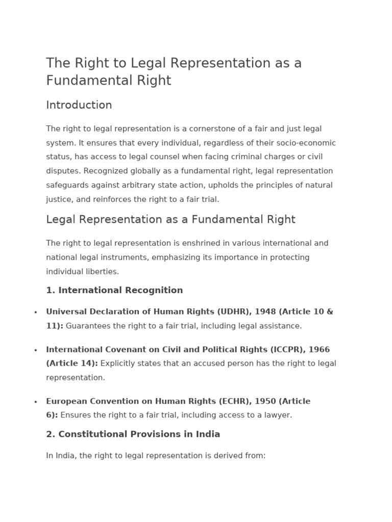 Right To Legal Representation | PDF | Right To A Fair Trial | Right To ...