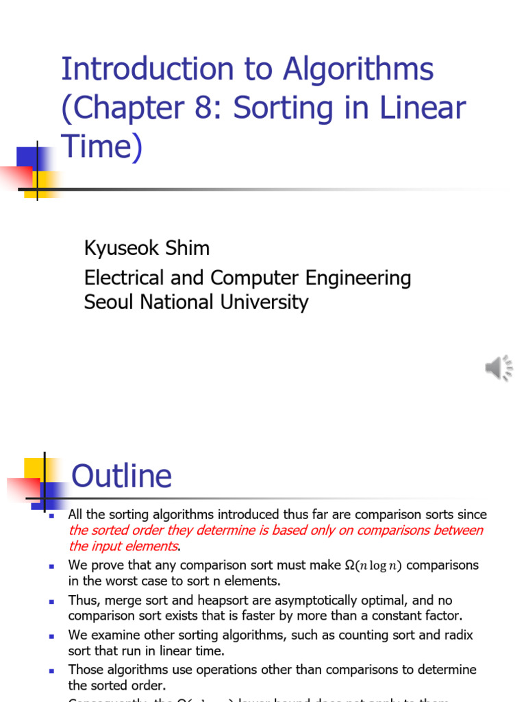Sorting in Linear Time | PDF | Algorithms And Data Structures | Algorithms