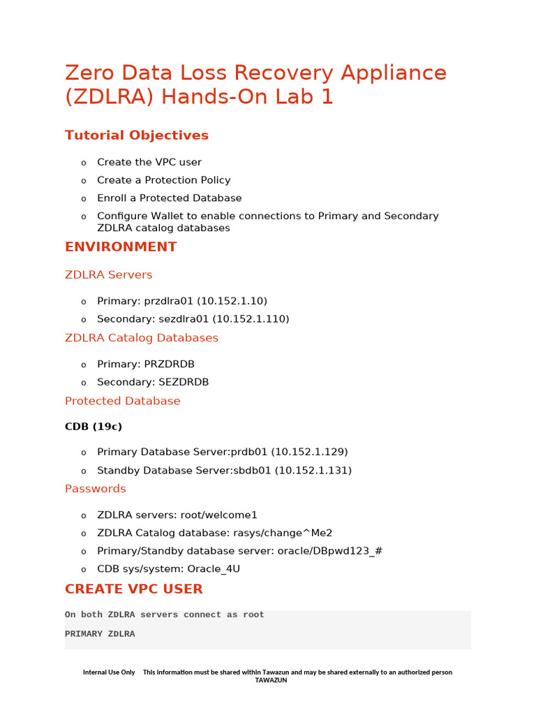 Zero Data Loss Recovery Appliance (ZDLRA) | PDF | Backup | Databases