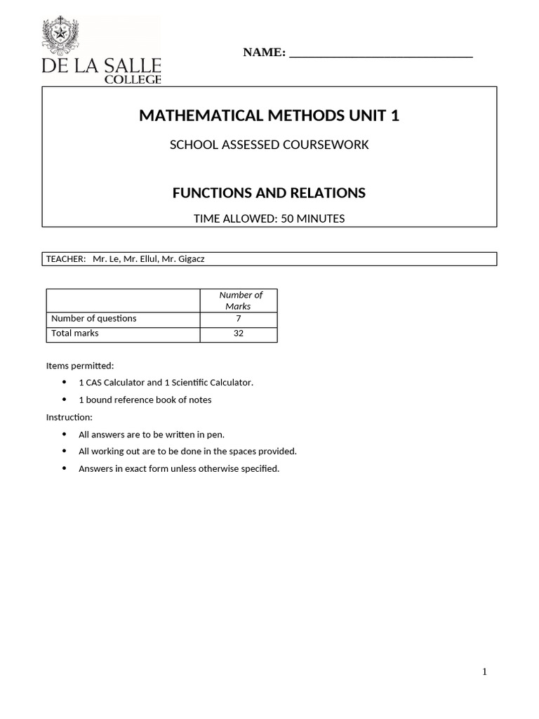 2024 Relations Functions Analysis Task | PDF | Function (Mathematics ...