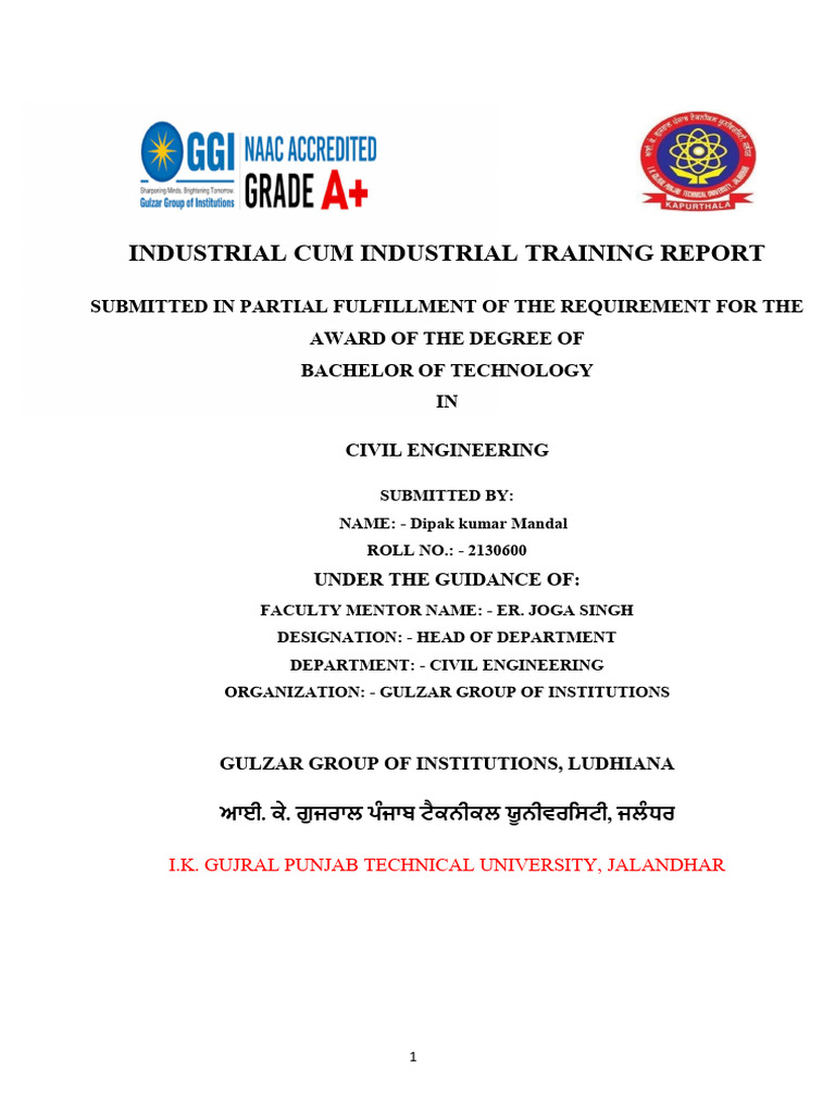 Deepak Kumar Mandal Industrial | PDF | Road Surface | Concrete